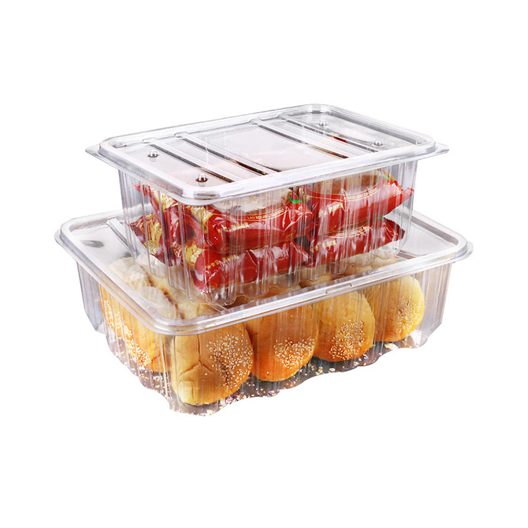 9.6x6.5x3.5 Inch Disposable Plastic Clear Bakery Container With Lid ...